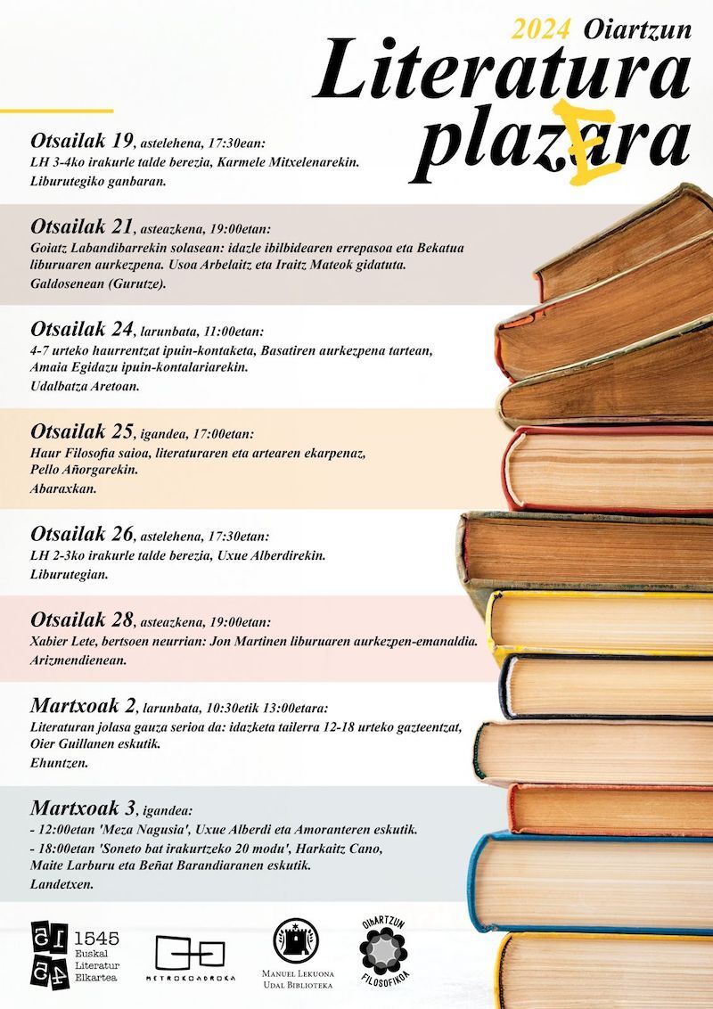 Badator 'Literatura plazara' ekimenaren bigarren edizioa | Kultura ...